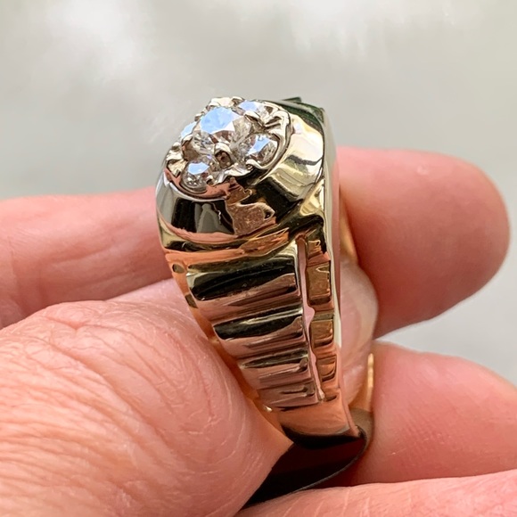 Quality Gold | Accessories | New 4ktt Mens Rolex Style Diamond Ring ...